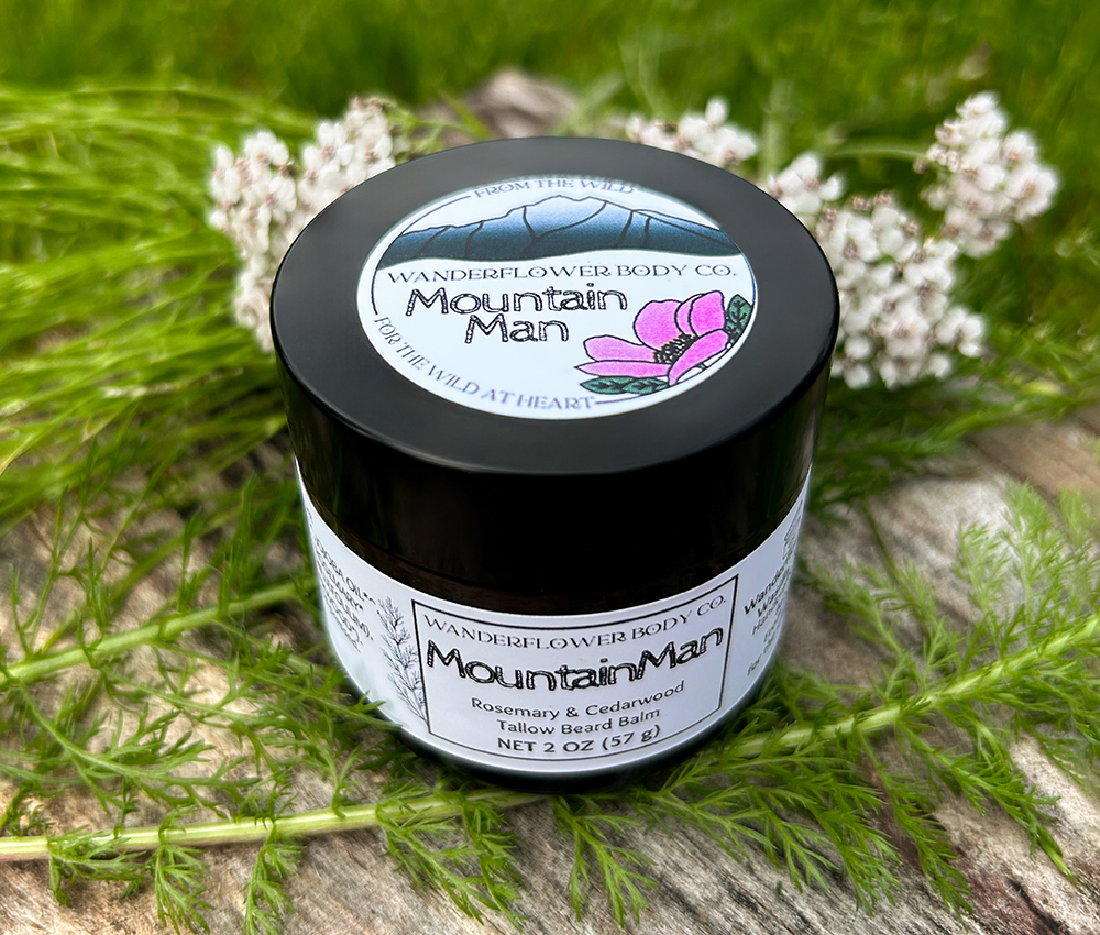 MountainMan – Rosemary & Cedar Tallow Beard Balm - Wanderflower Body Co.